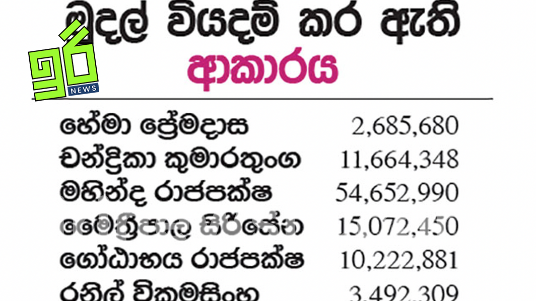 විශ්‍රා­මික ජන­ප­ති­ව­රුන් 5ක් එක් ආර්යා­වක් නඩ­ත්තු­වට 2024 වසරේ කෝටි 9ක් යයි - Iri News